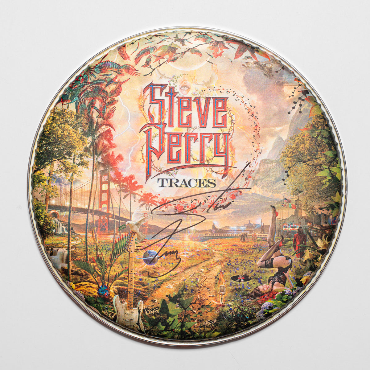 Traces – Promotional 12” Drum Head – SIGNED by Steve Perry – Lot 2 ...